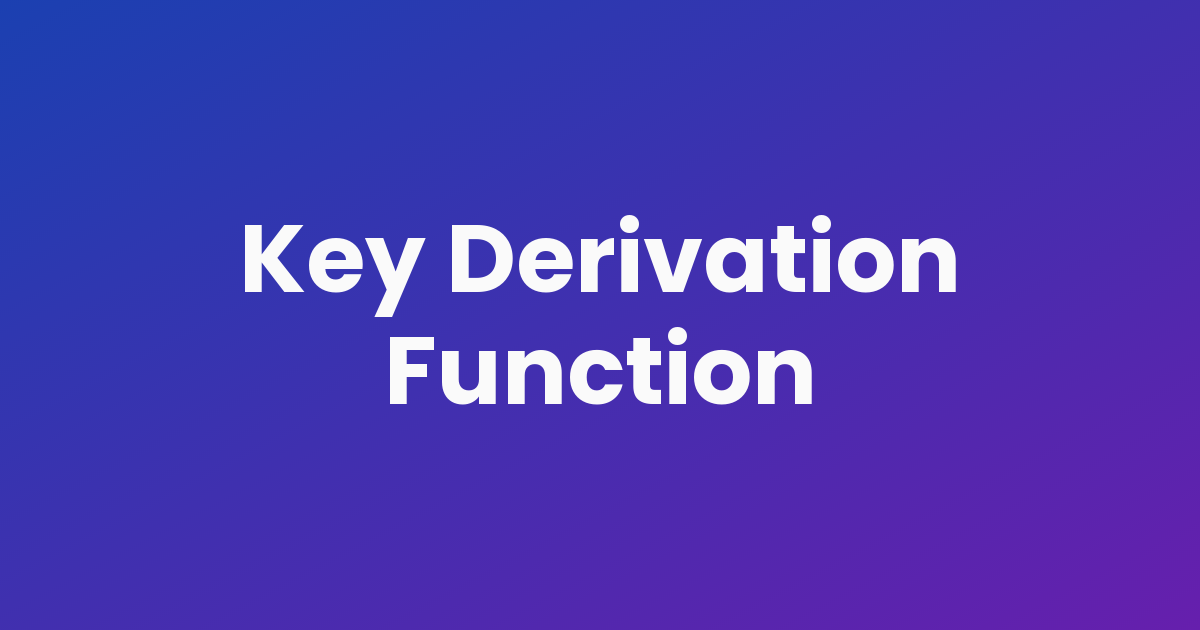 Key Derivation Function Backend Engineer